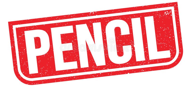 PENCIL Text Written on Red Stamp Sign Stock Illustration - Illustration ...