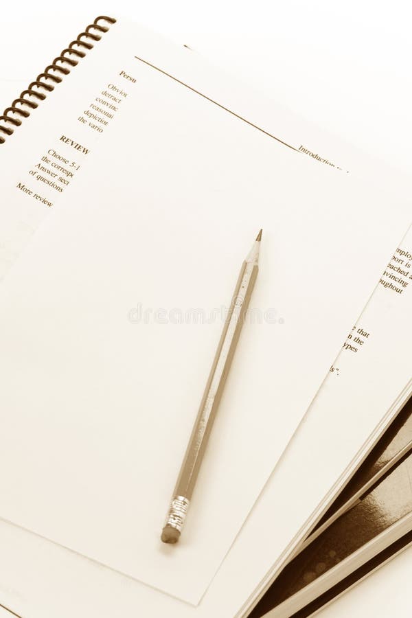 Pencil and textbook stock image. Image of book, studying - 5951749