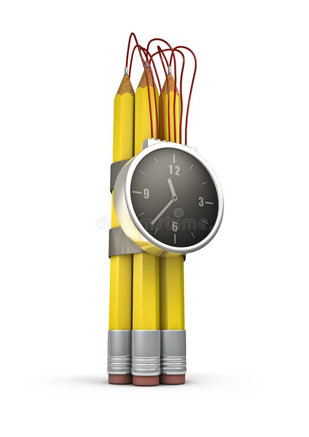 Pencil time bomb stock illustration. Illustration of college - 24546173