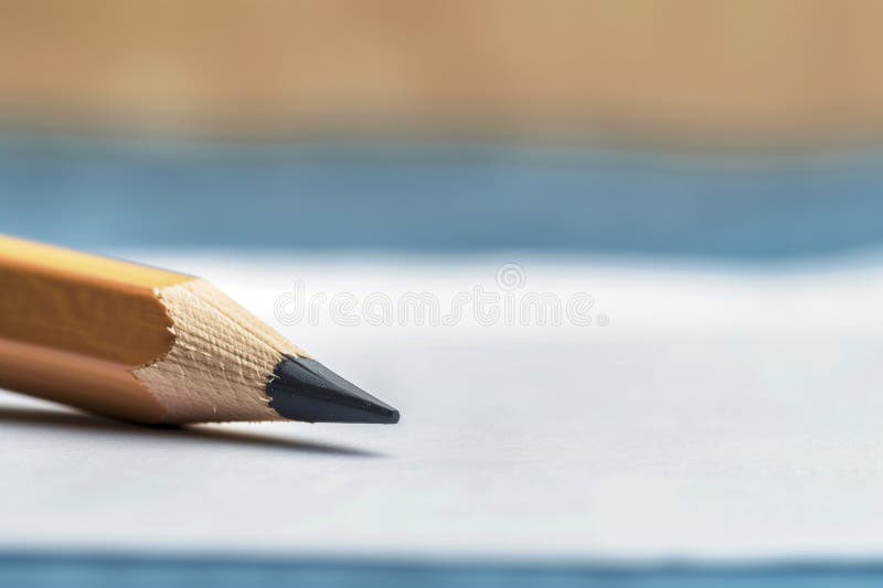 Pencil with Tip Pointing at a Blank Paper Corner Stock Photo - Image of ...