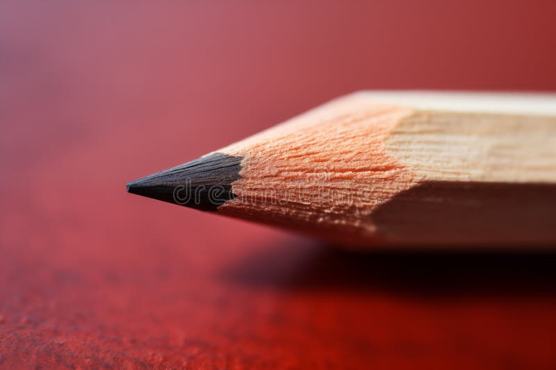 Pencil Tip on Red Close-up. Black Pencil Lead for Drawing. Generative ...