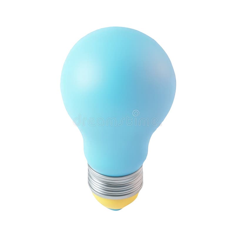 3d Icon Blue Light Bulb Symbolizing Creative Idea, Innovation, and ...