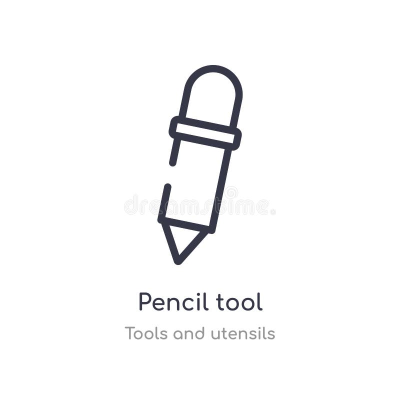 Pencil Tool Outline Icon. Isolated Line Vector Illustration from Tools ...