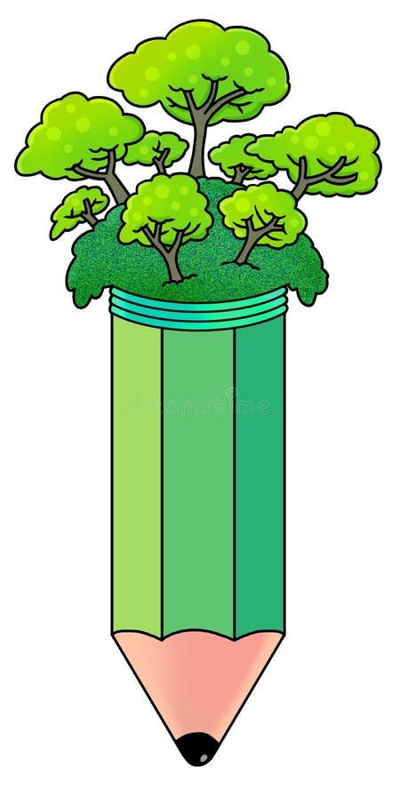 Pencil tree stock illustration. Illustration of nature - 15480235