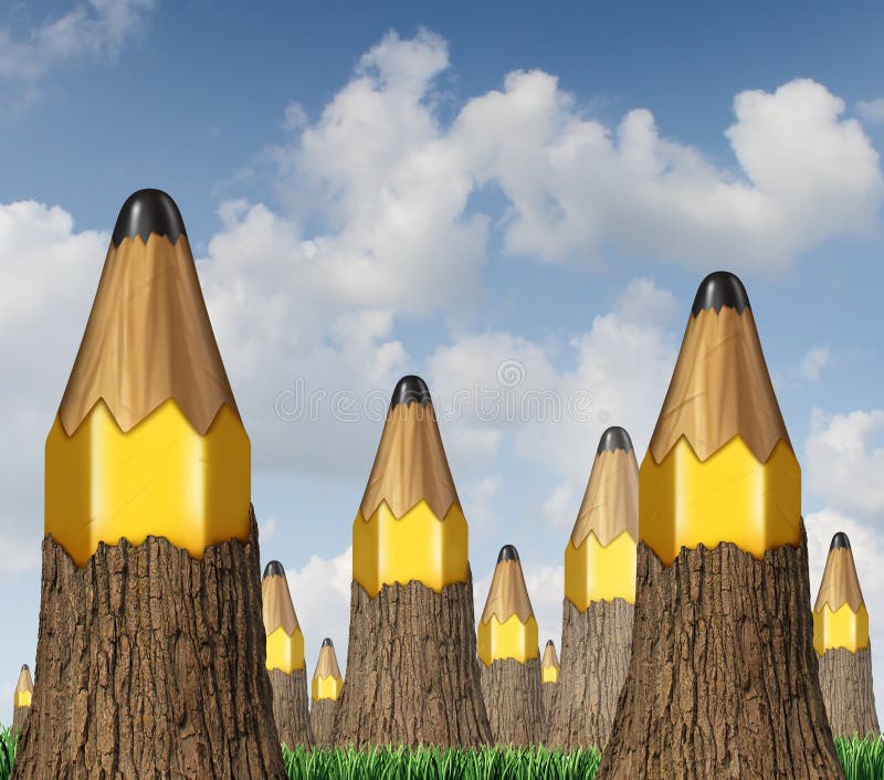 Pencil Tree Concept stock illustration. Illustration of grow - 40994906