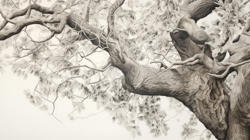Pencil Tree Illustration and Painting Stock Photo - Image of painting ...