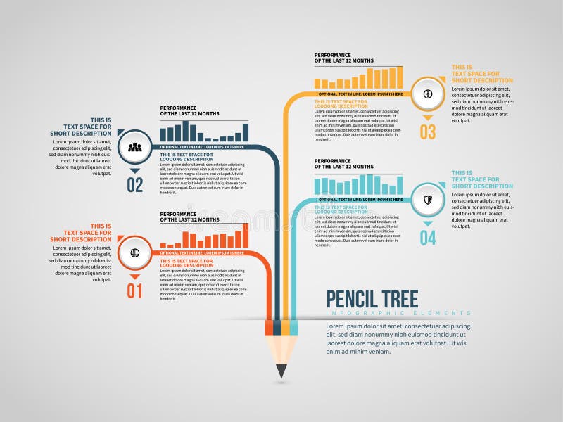 Pencil Tree Infographic stock vector. Illustration of infographic ...