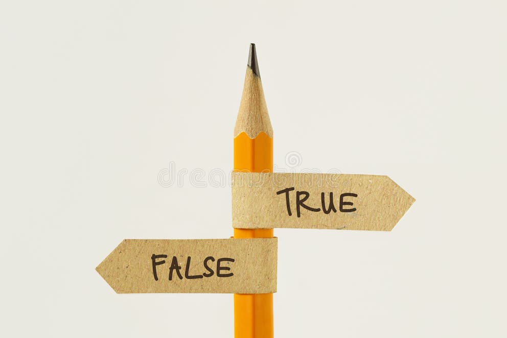 Pencil with True and False Arrows Stock Photo - Image of road ...