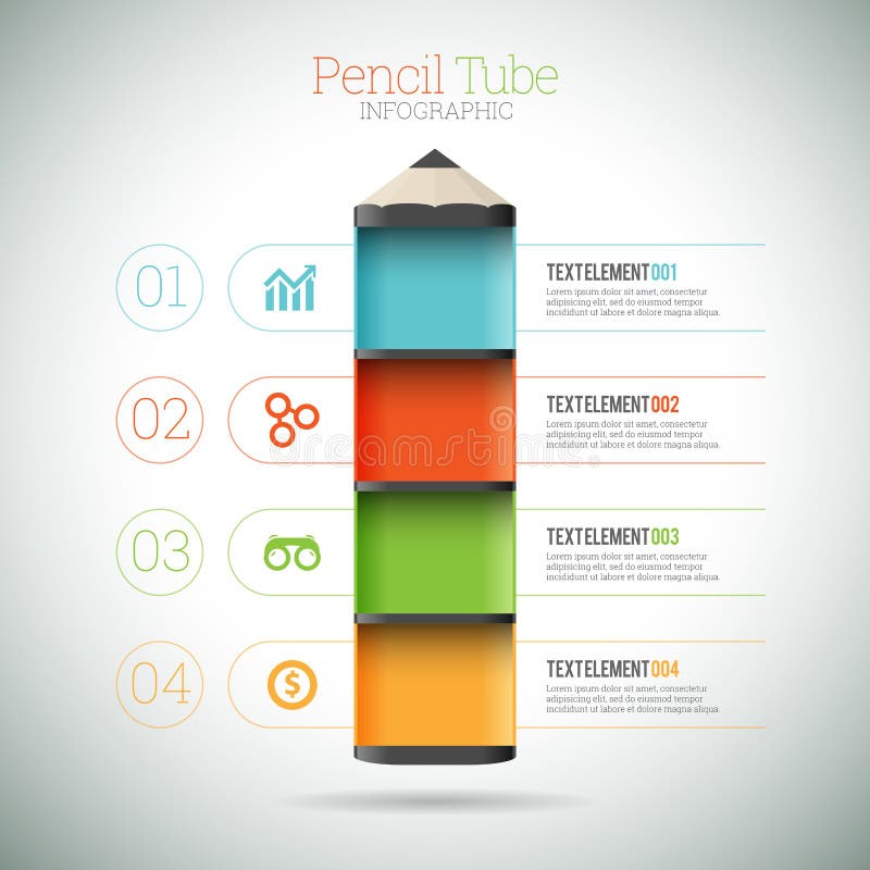 Pencil Tube Infographic stock vector. Illustration of layout - 42902206