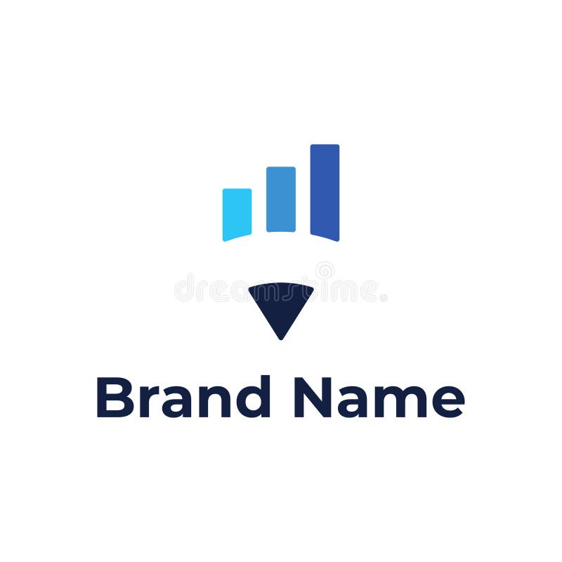 Pencil and Upward Graph Logo Concept Stock Vector - Illustration of ...