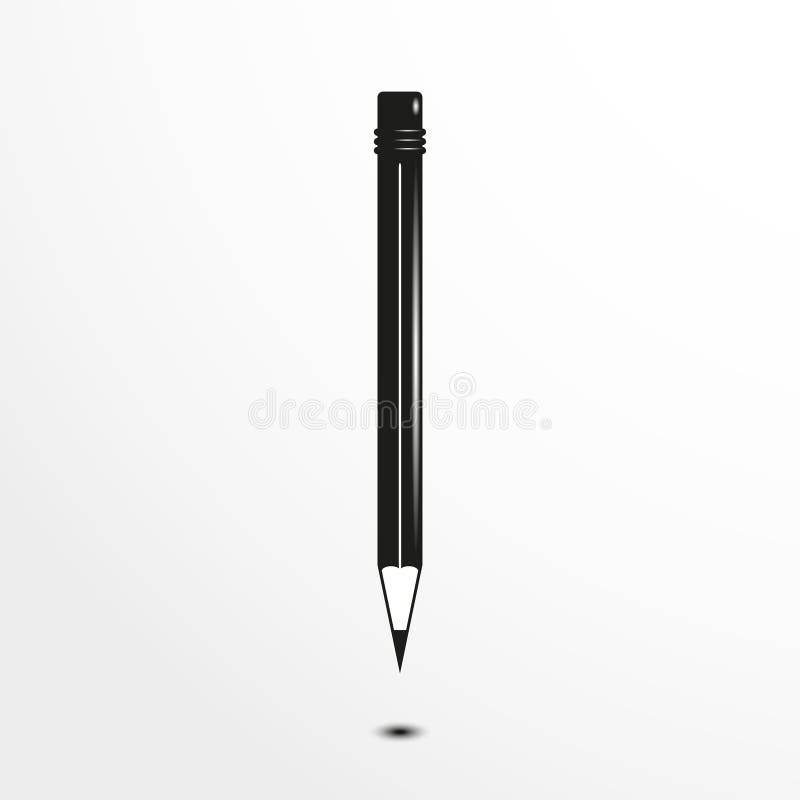 Pencil. Vector Illustration. Black and White Image on a Light ...