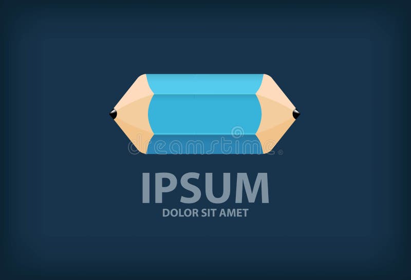 Pencil Vector Illustration Icon. Double Edge Pencil on Blue Background ...