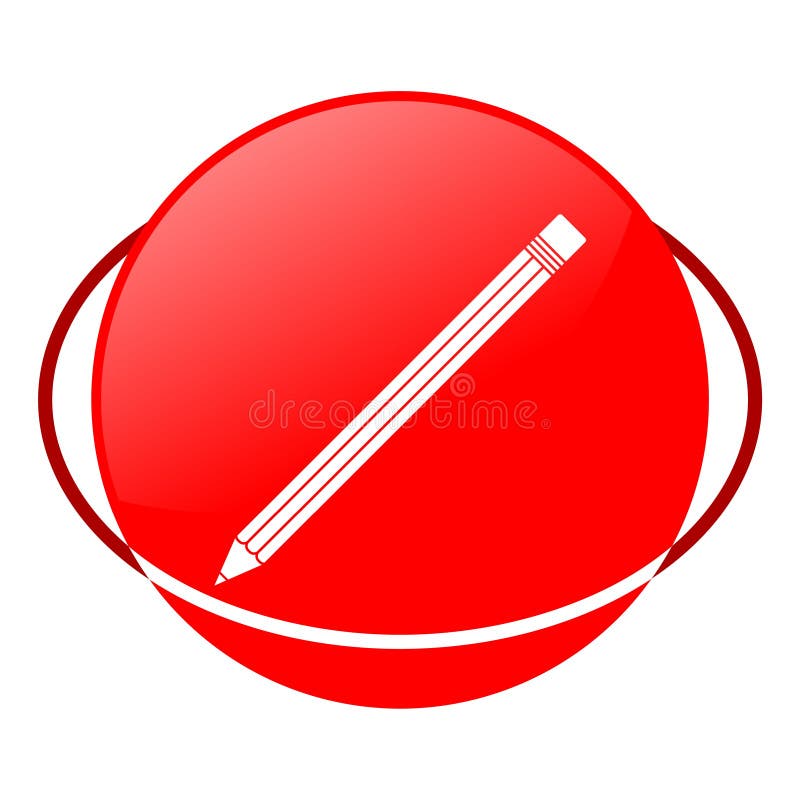 Pencil Vector Illustration, Red Icon Stock Vector - Illustration of ...
