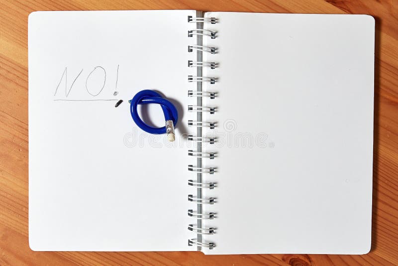 Pencil Was Broken during No Word Drawing in a Notepad Stock Image ...
