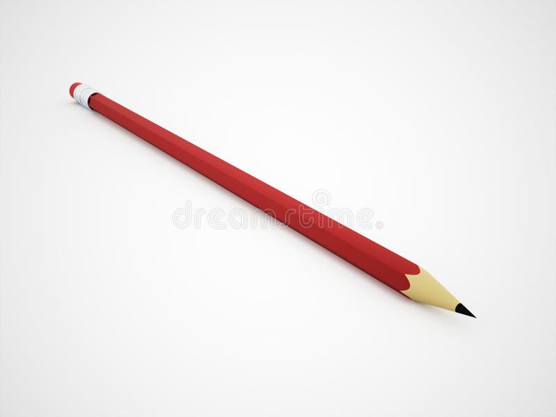 Pencil on white background stock illustration. Illustration of ...