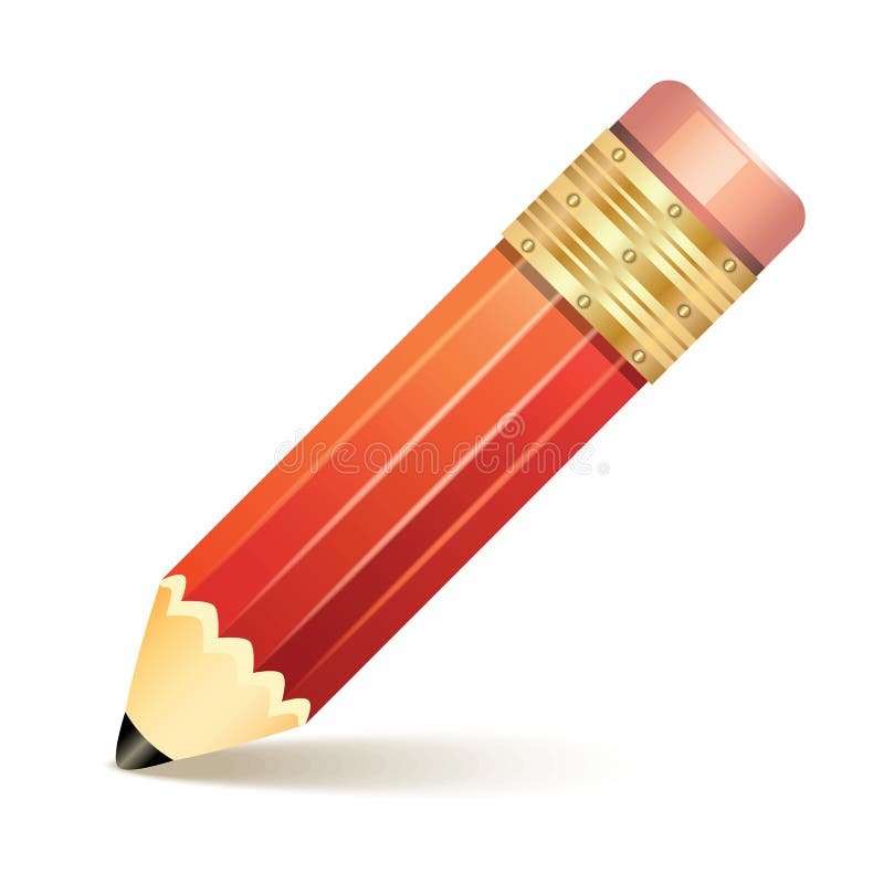 Pencil on White Background. Stock Vector - Illustration of implement ...