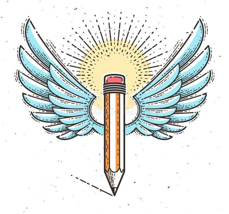 Pencil Wings Stock Illustrations – 3,808 Pencil Wings Stock ...