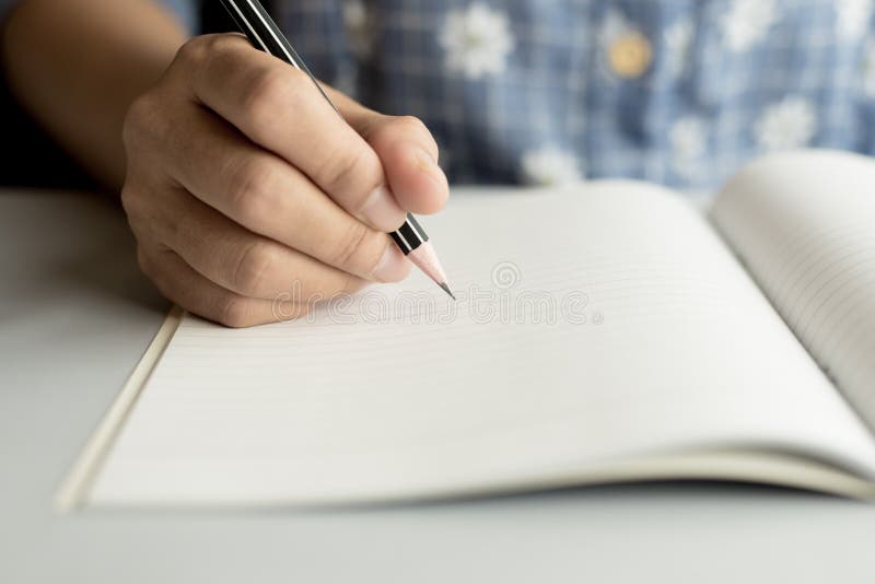 Pencil write on notebook stock image. Image of page, blank - 98143609
