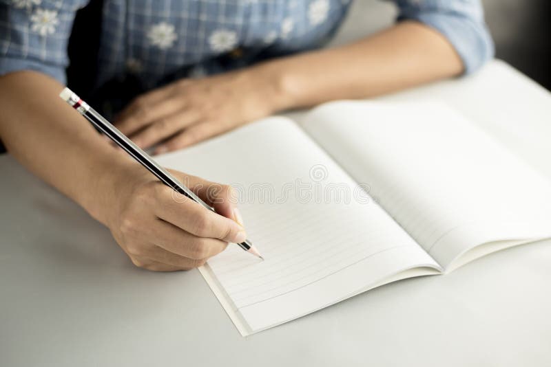 Pencil write on notebook stock photo. Image of desk, outdoor - 98143648