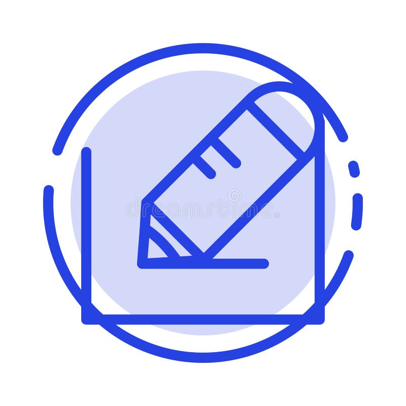 Pencil, Write, Text, School Blue Dotted Line Line Icon Stock Vector ...
