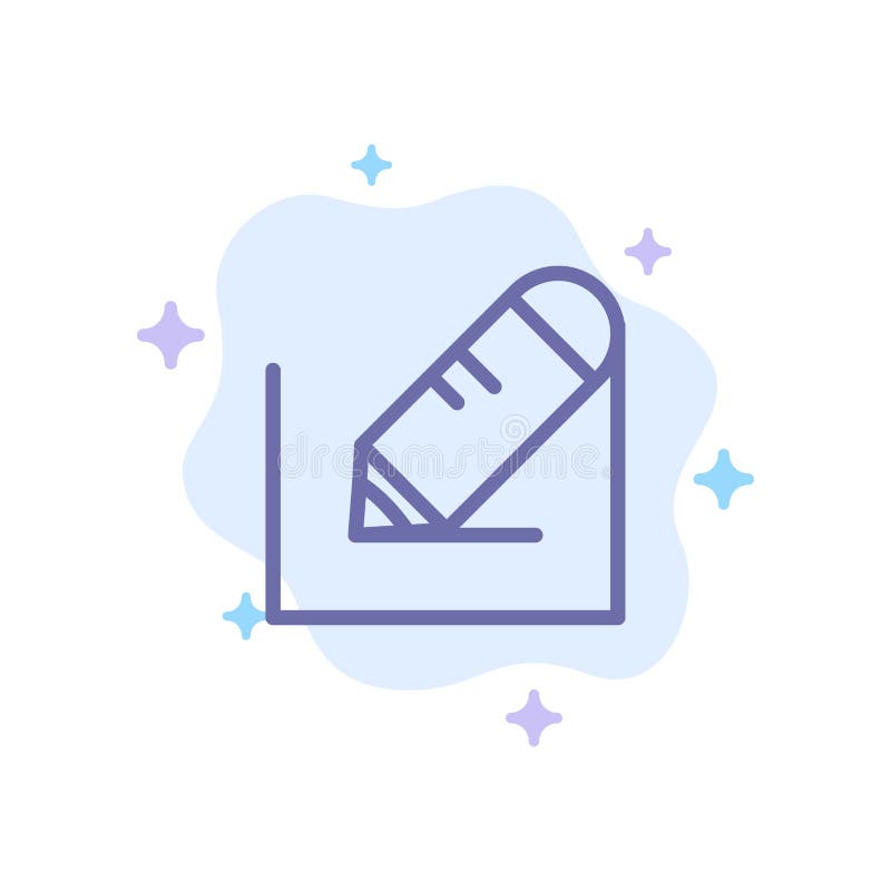 Pencil, Write, Text, School Blue Icon on Abstract Cloud Background ...