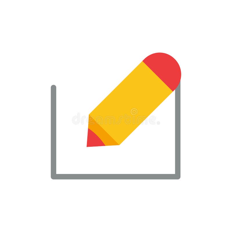 Pencil, Write, Text, School Flat Color Icon. Vector Icon Banner ...