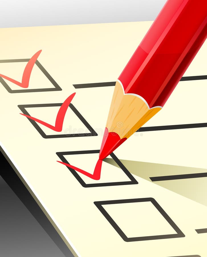 Pencil Write Tick on Document Stock Vector - Illustration of document ...