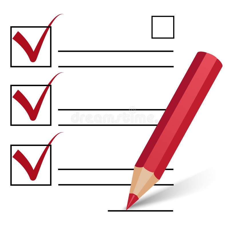 Pencil writes tick stock vector. Illustration of choose - 36173423