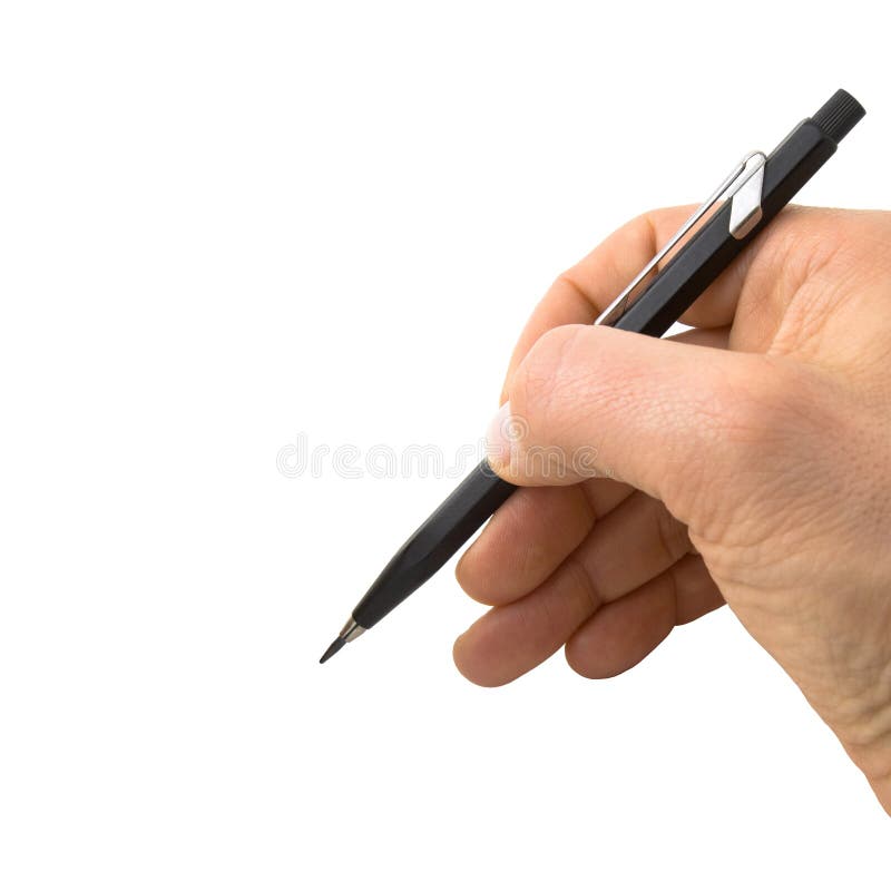 Closeup of Pencil Writing on a Perfect Blank Area. Stock Image - Image ...