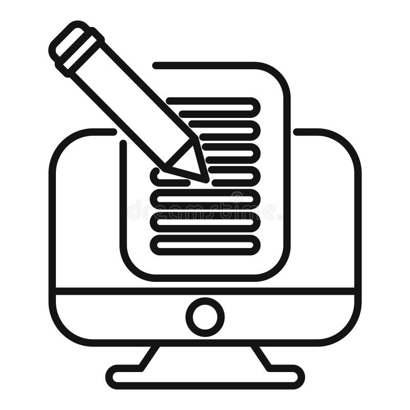 Pencil Writing on Computer Screen Representing Online Writing Concept ...