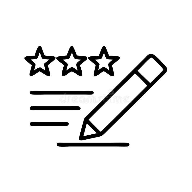 Pencil Writing Feedback Review Stars for User Experience and Rating ...