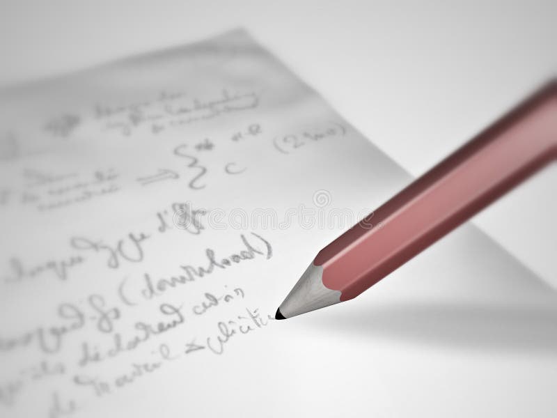 Pencil Writing on Paper stock photo. Image of handwritten - 24050568
