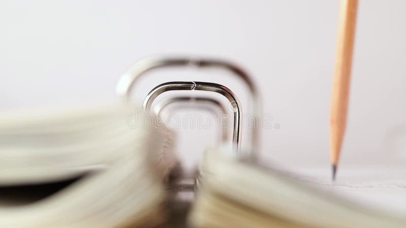 Pencil Writing on Ring Binder Stock Video - Video of daylight, real ...