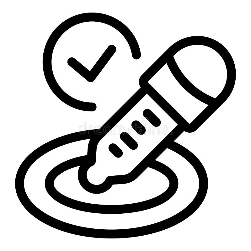 Pencil Writing on Target Completing Goal Icon Stock Vector ...