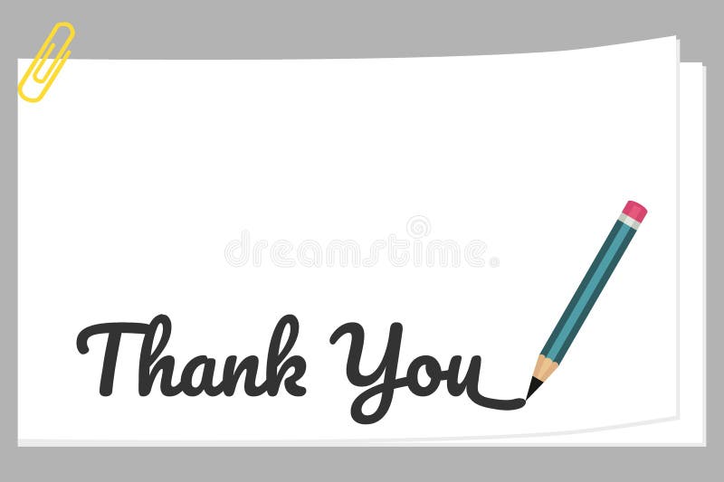 Pencil Writing Thank You on Paper. Vector Illustration Stock Vector ...