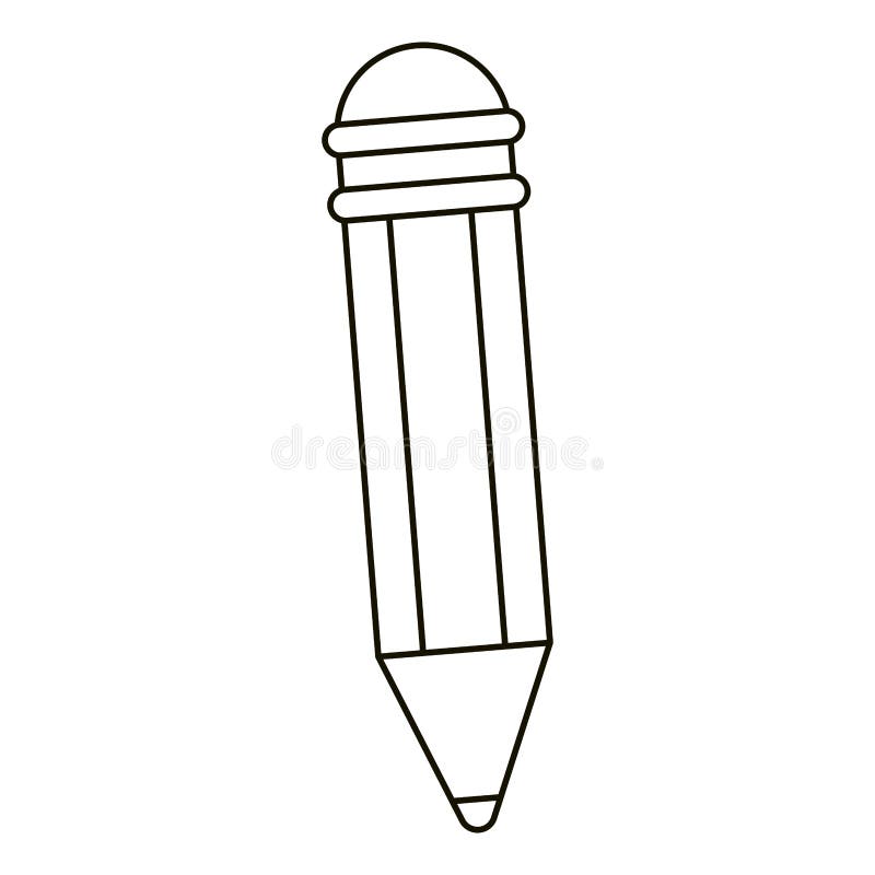 Pencil Writing Utensil Wood Outline Stock Vector - Illustration of ...