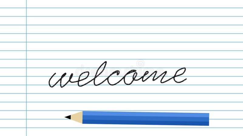 Pencil Writing Welcome Text on Paper Stock Video - Video of text ...