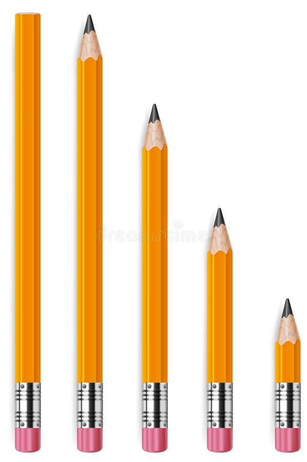 Pencils of Different Colors and Sizes Stock Illustration - Illustration ...
