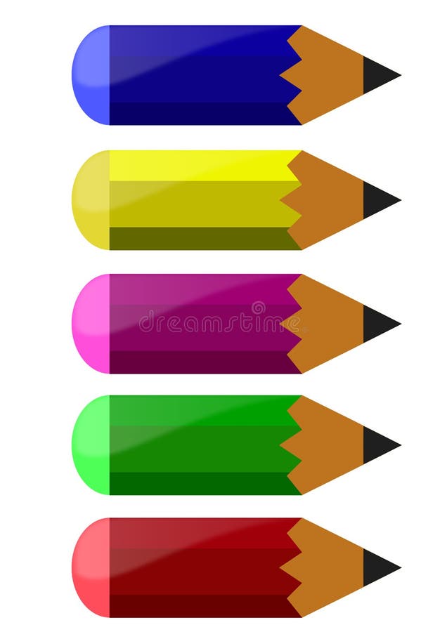 Small pencils set stock vector. Illustration of colorful - 11205152