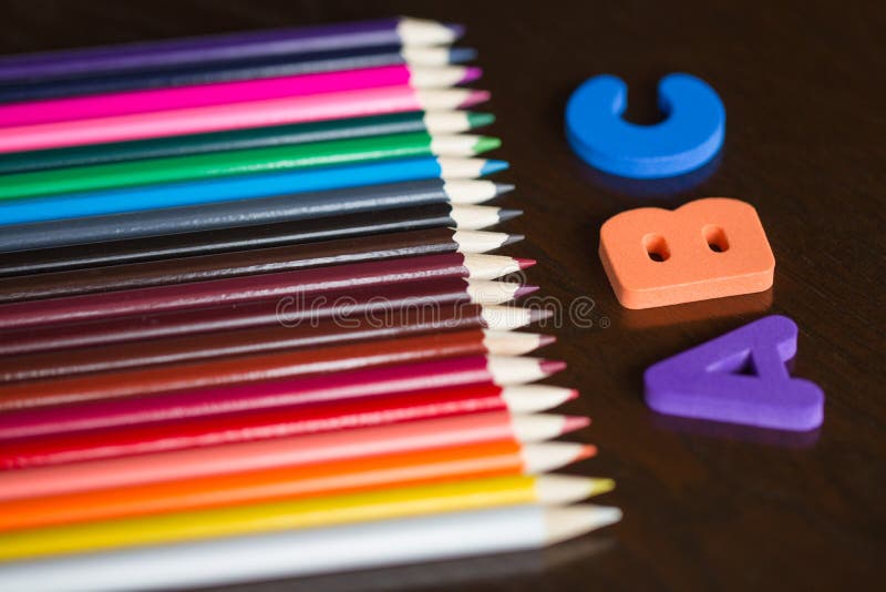 Pencils and ABC stock photo. Image of wood, education - 32871424