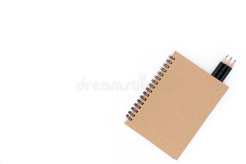 3 Pencils Attached in the Book on a White Background Stock Photo ...