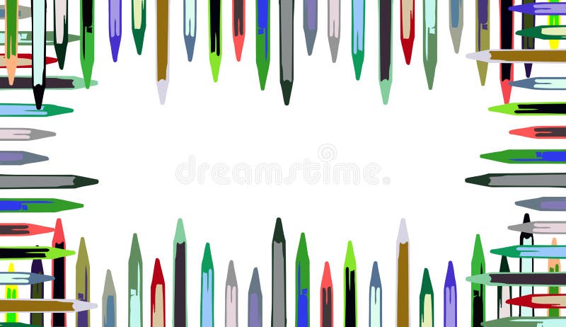Colorful Pencils Background with Label Stock Vector - Illustration of ...