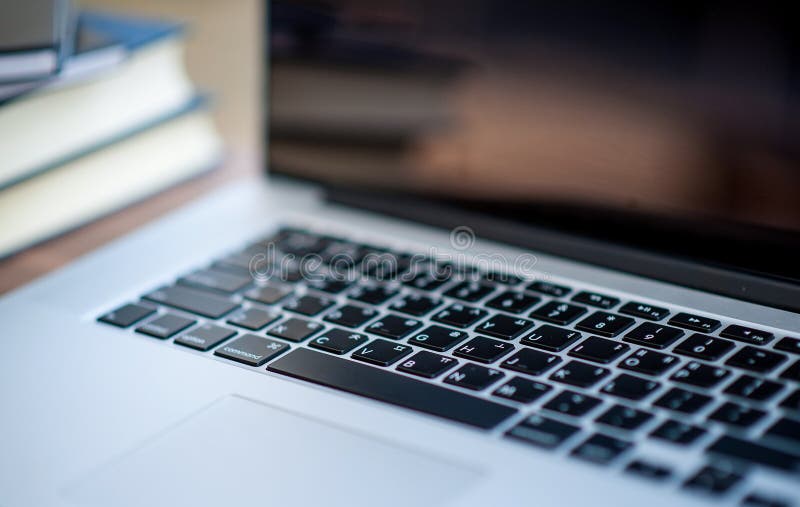 Pencils and Books are Placed beside the Computer. Editorial Stock Image ...