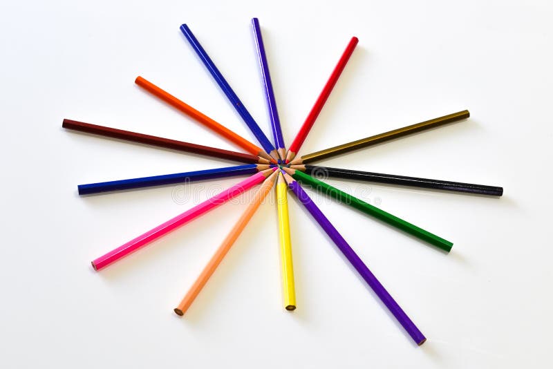 Pencils in star shape. stock photo. Image of radial, office - 2425700