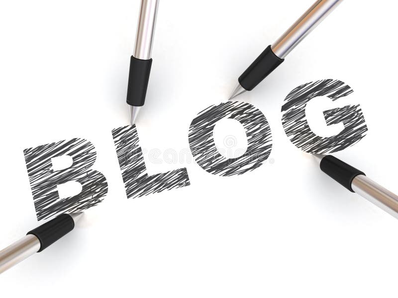 Pencils Depicting Text Blog Stock Illustration - Illustration of ...