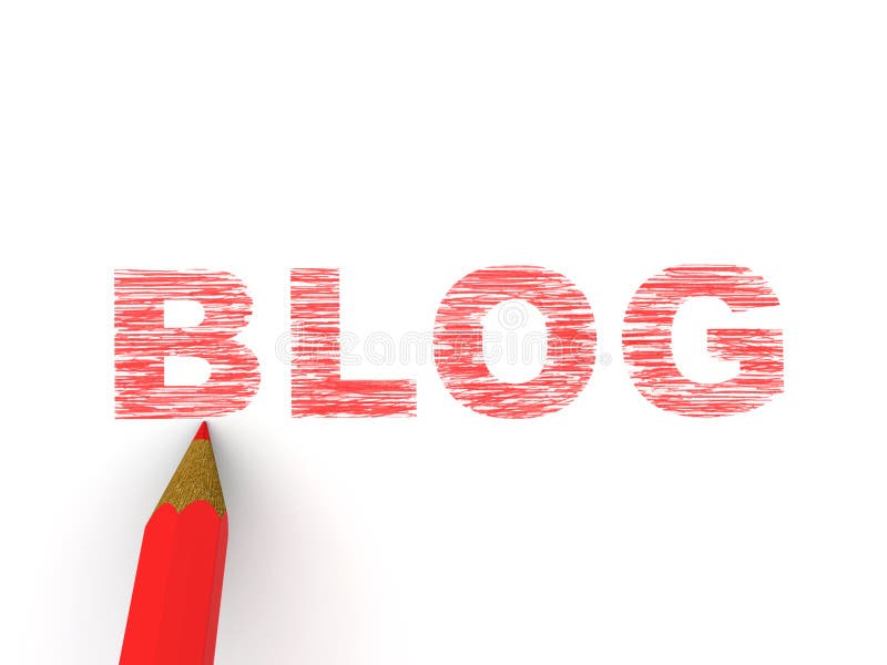 Pencils Depicting Text Blog Stock Illustration - Illustration of white ...