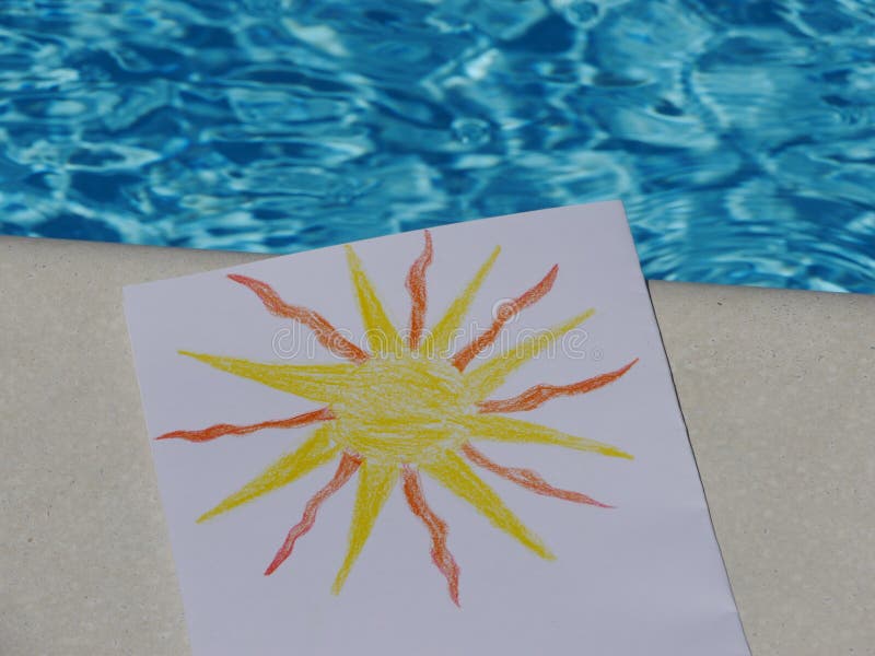 Pencils drawing sun stock image. Image of bright, painting - 264437813