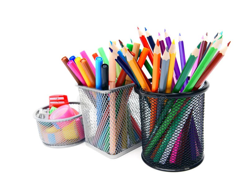 Felt-tip pens and pencils stock photo. Image of blank - 33843660