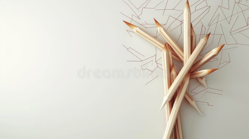 Pencils Forming Abstract Structure with Sharp Angles Stock Photo ...