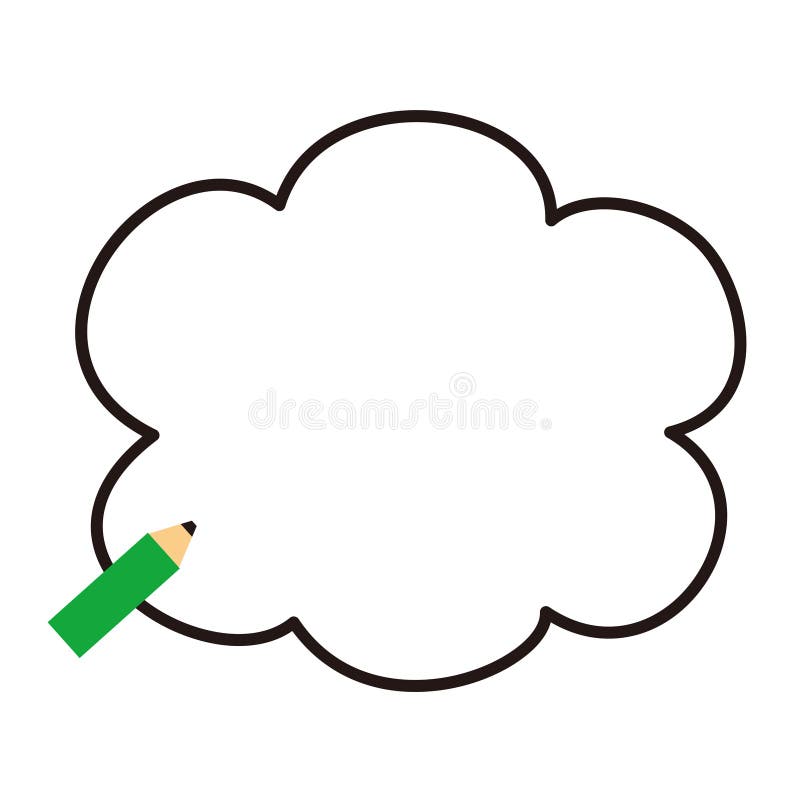 Pencils Frames, Cloud Shape Stock Illustration - Illustration of design ...